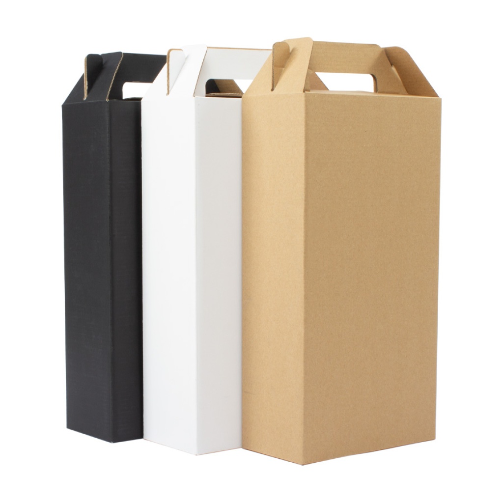 Caja autoarmable con asas para 2 botellas de vino - Partner Chile